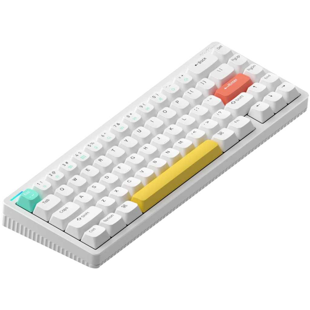 NuPhy Halo 65 RGB White Wireless Mechanical Keyboard (Gateron Brown ...